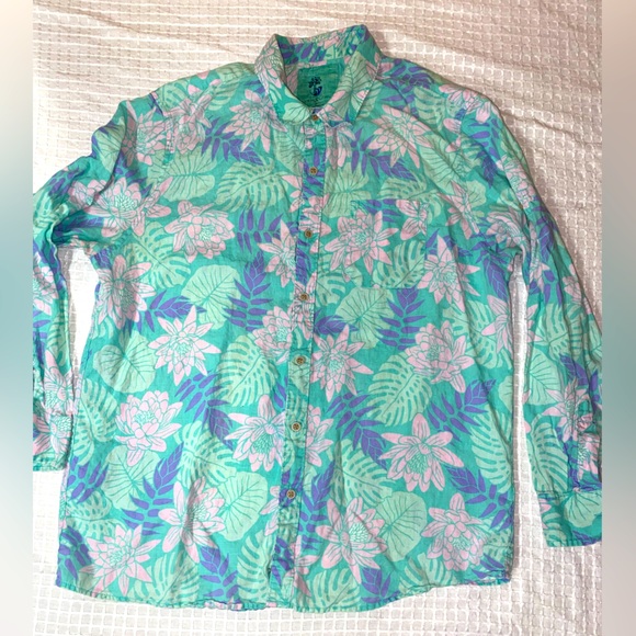 Shirts | Linen Floral Button Down Shirt | Poshmark